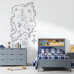 Treasure Map Wall Decal | Treasure Map for Kids | Pirate Map Wall Decal ...