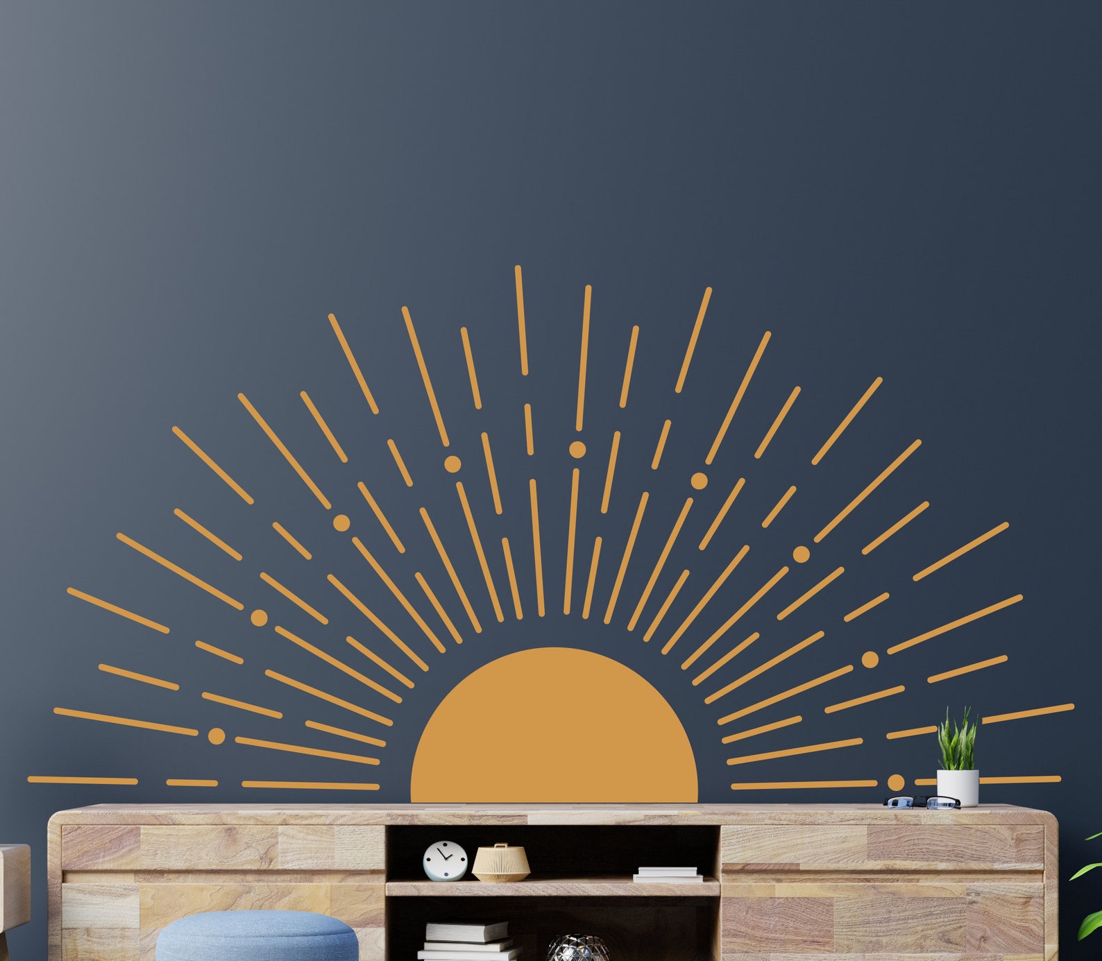 Bohemian Sun Boho Wall Decal Bohemian Abstract Wall Art Boho - Etsy