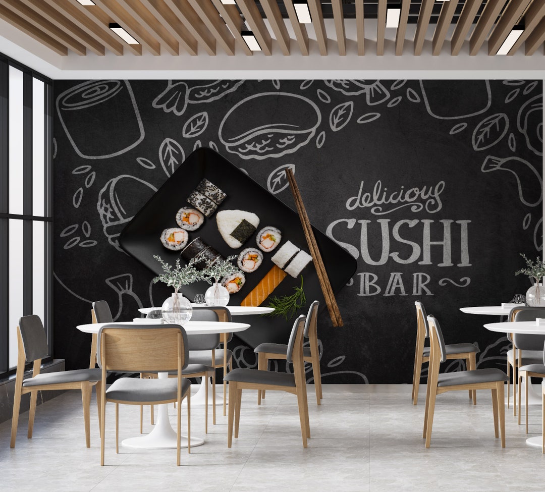 Sushi Restaurant Wall Graphics Peel and Stick Wallpaper for Sushi ...