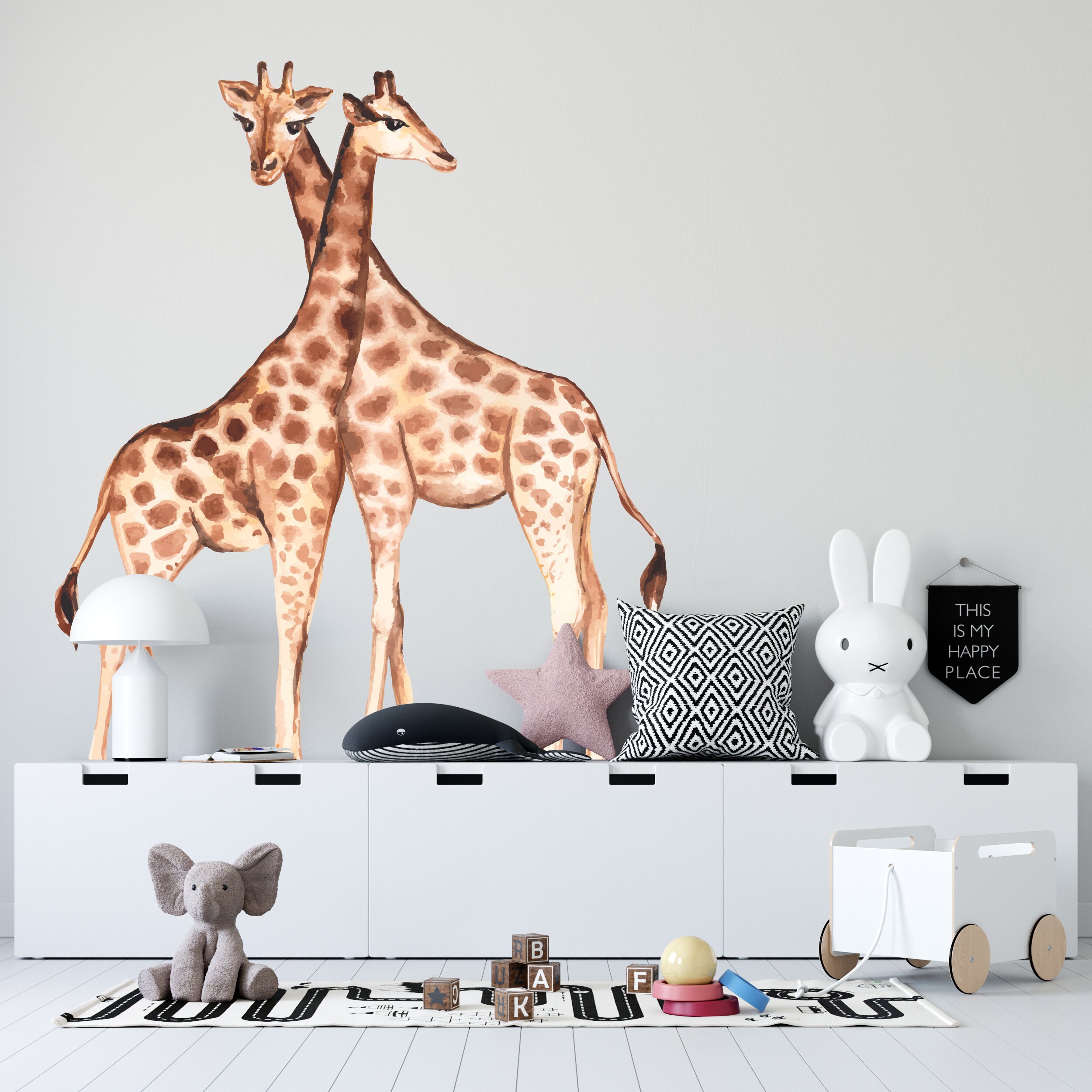 Giraffe Wall Decal for Safari Nursery Giraffe Wall Decor - Etsy