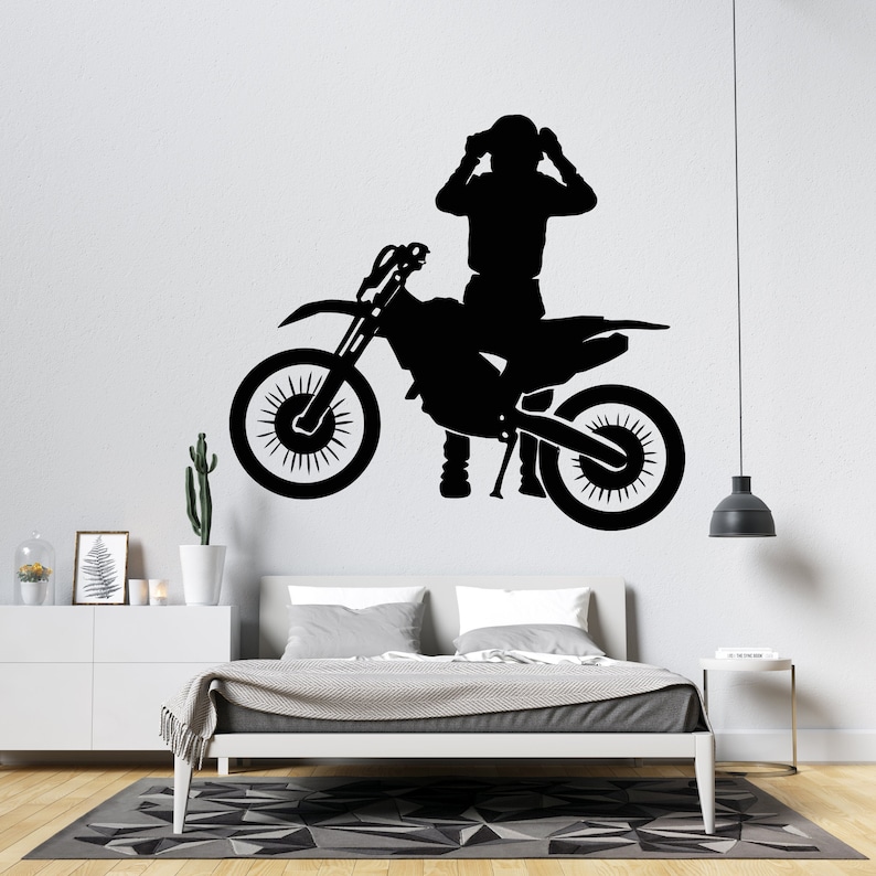 Motocross Wall Decal Motorcycle Wall Sticker Dirt Bike Rider - Etsy