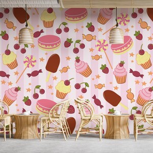 Sweets Wall Graphics Desserts Cookies Cupcakes Donut Croissant Cake ...