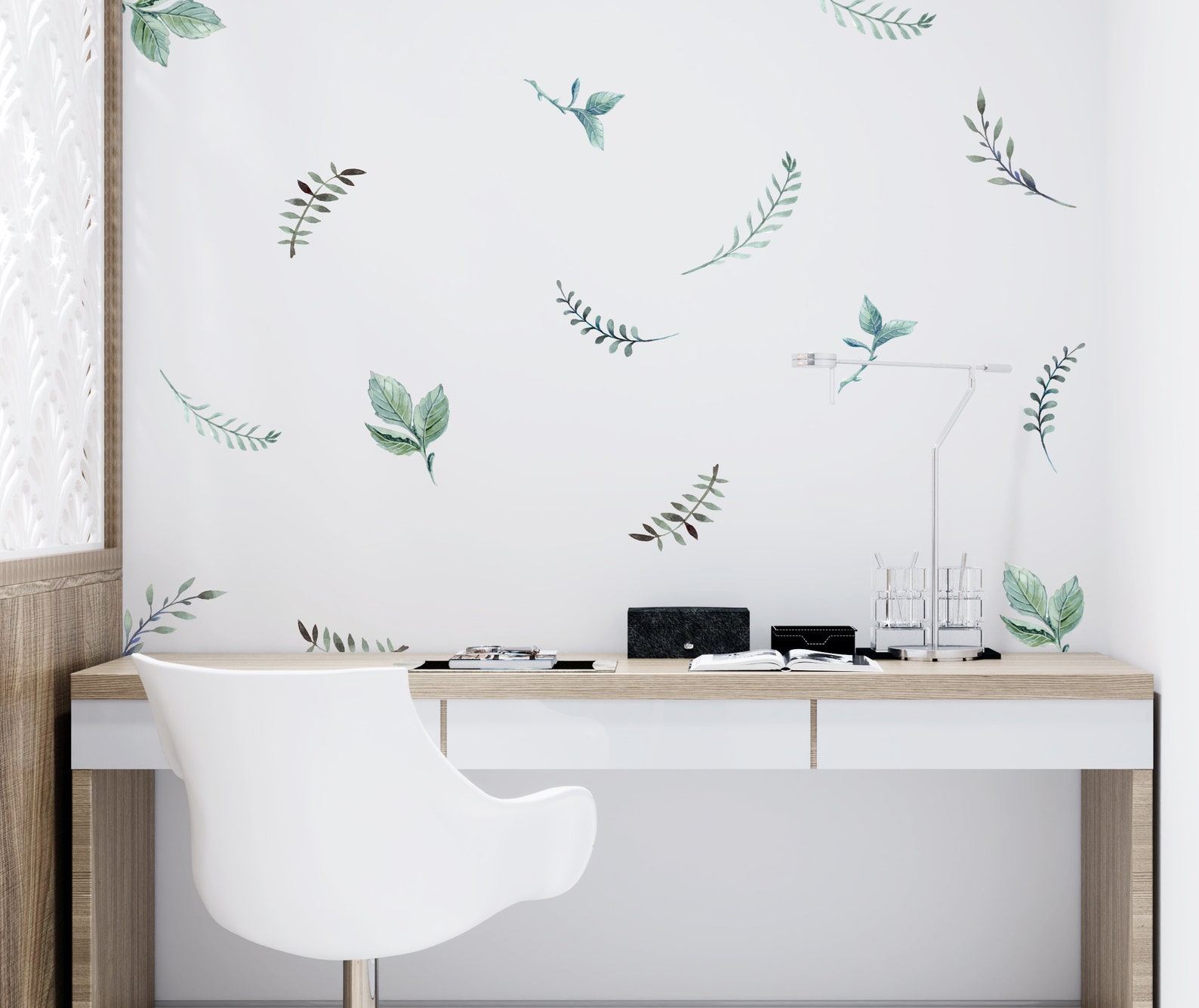 Greenery Wall Decals Watercolor Botanical Wall Stickers | Etsy