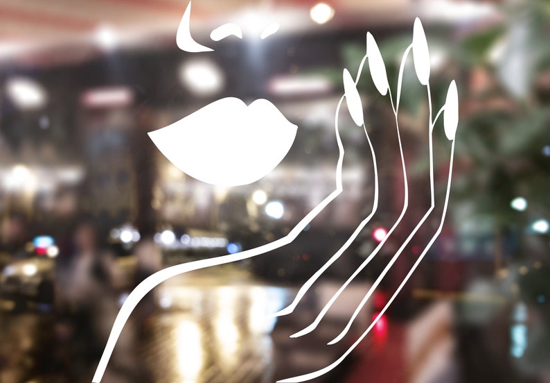 Woman Face Decal Beauty Salon Wall Decor Nail Salon Wall Art - Etsy