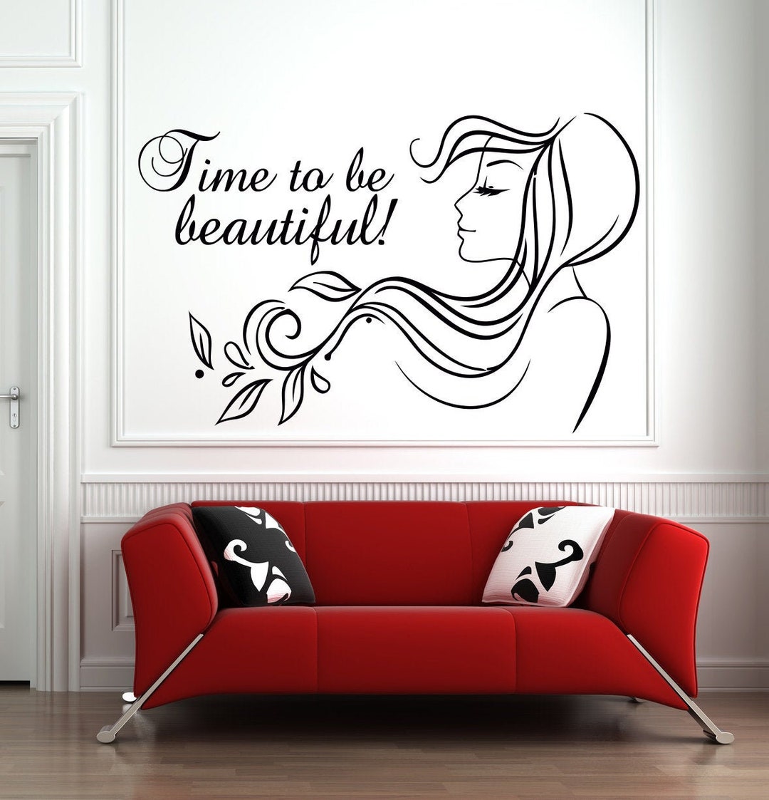Beauty Salon Wall Decal Makeup Artist Wall Sticker Cosmetics Lipstick ...