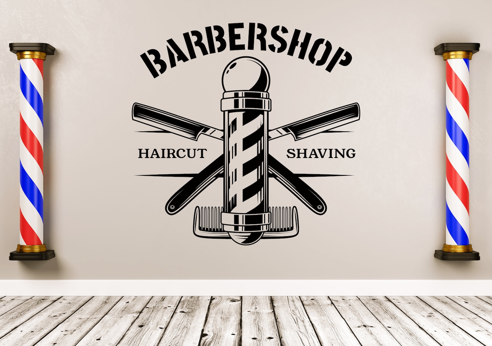 Barber Shop Wall Decal Barber Shop Wall Sticker Barber Shop Wall Decor ...