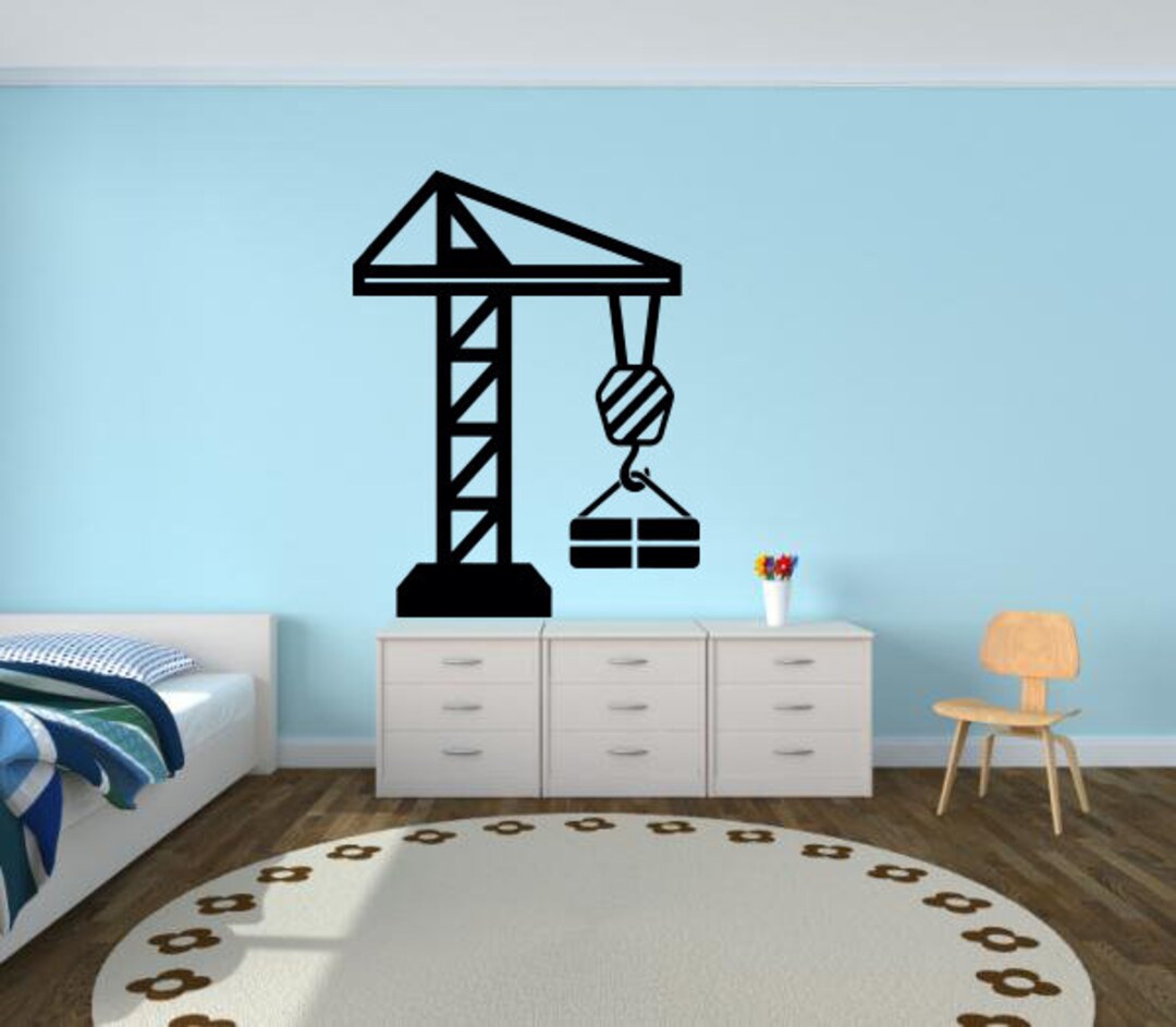 Construction Crane Wall Decal Heavy Construction Wall Sticker Crane ...