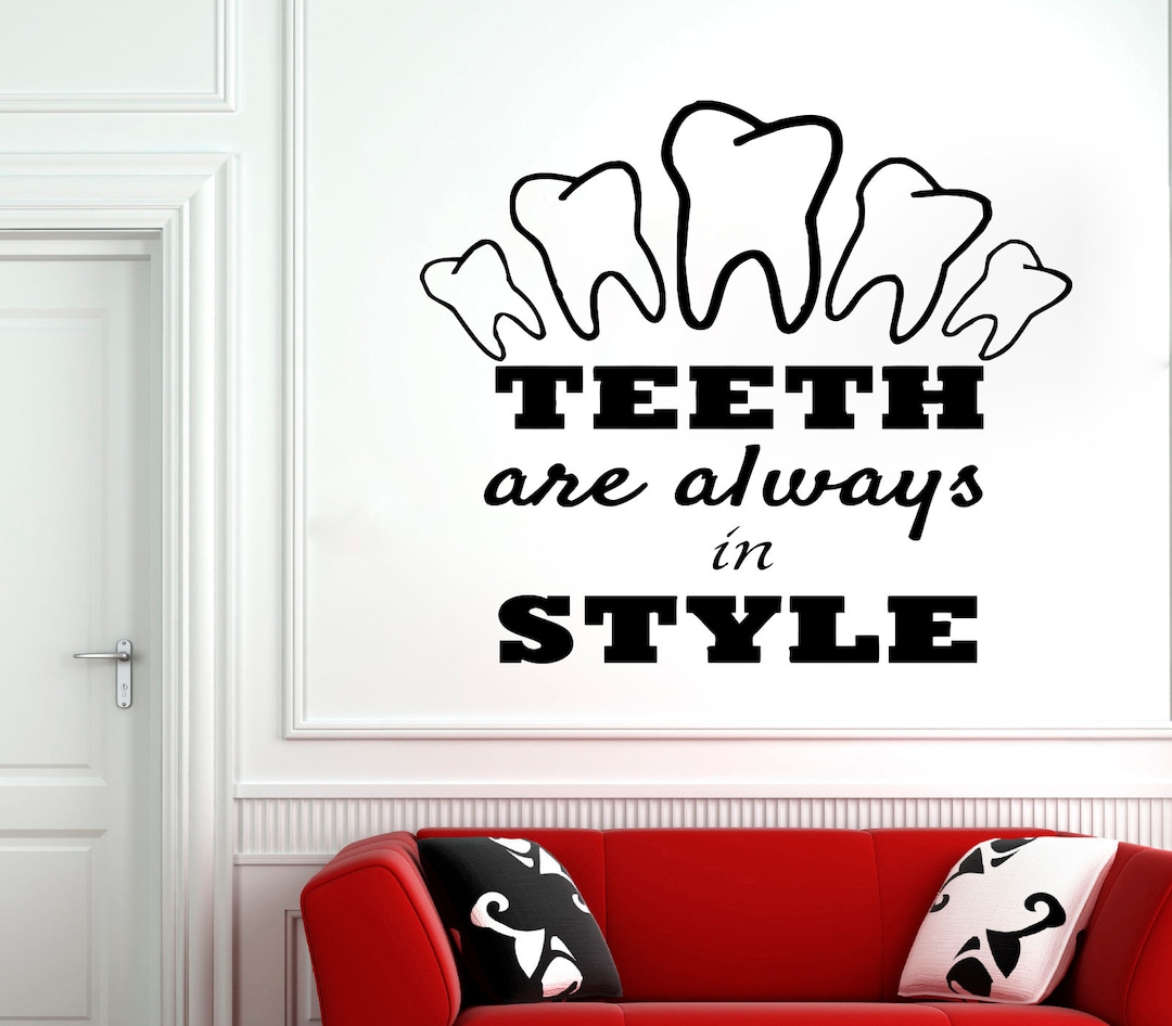Dental Clinic Wall Decal: Tooth Wall Sticker, Removable Vinyl Decor ...
