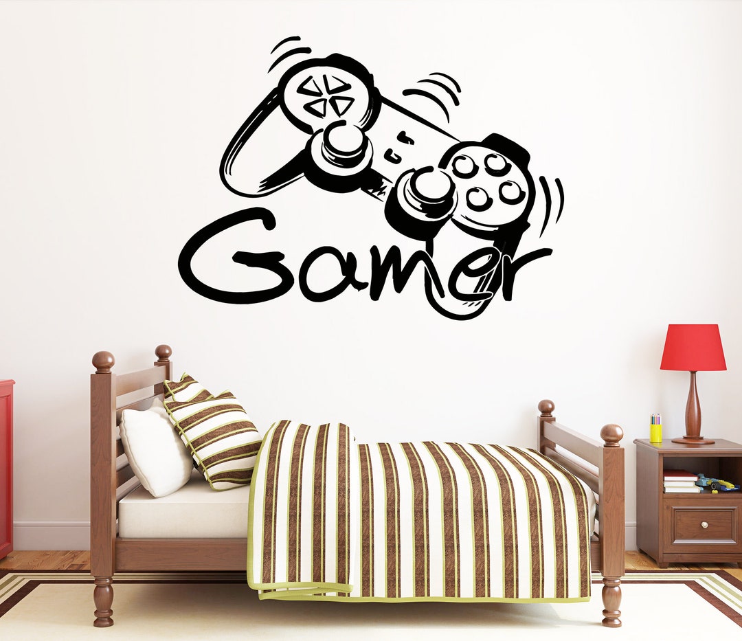 Gamer Wall Decal Video Games Wall Sticker Controller Wall Decal Gaming ...