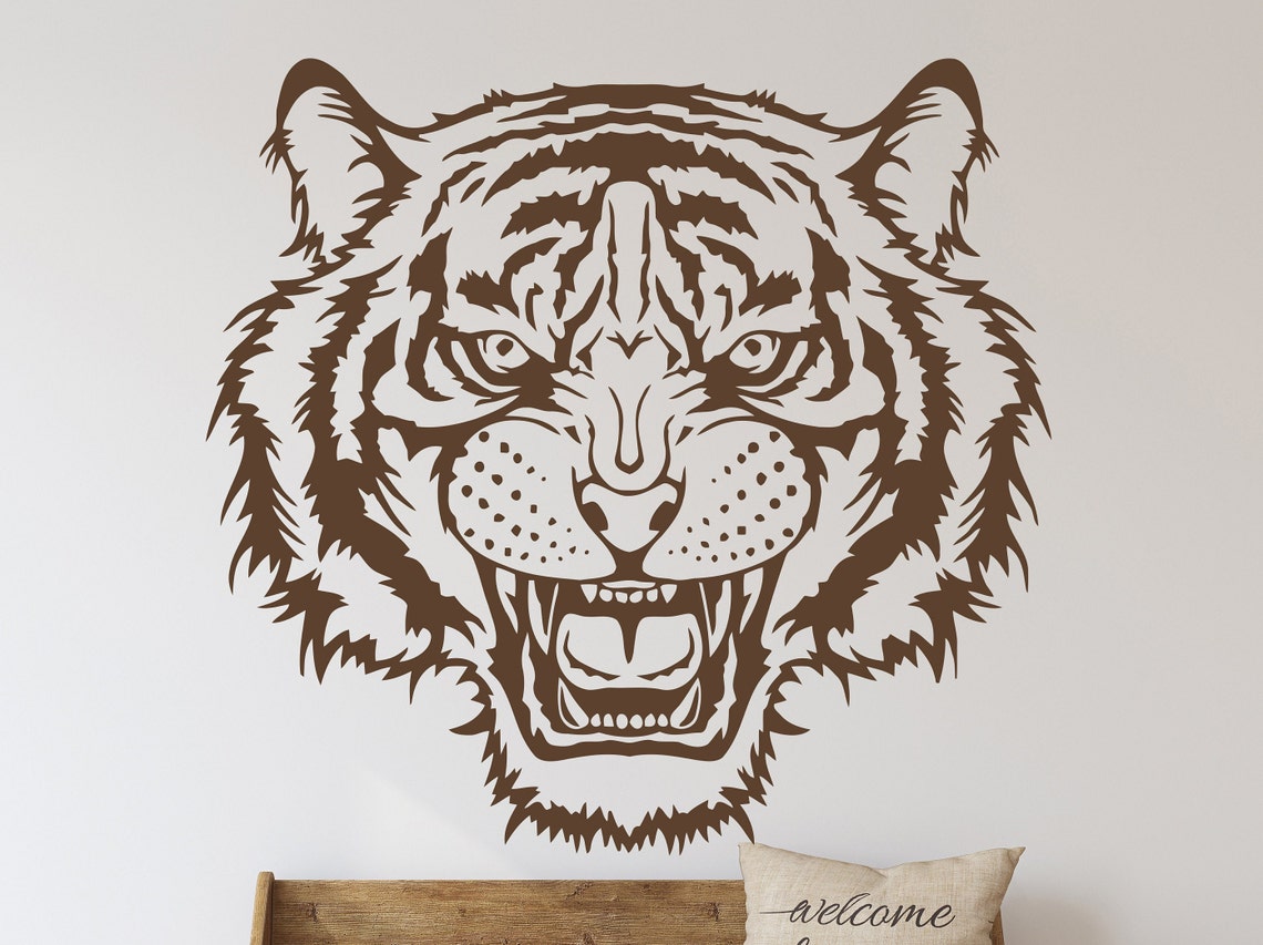 Tiger Wall Decal Tiger Wall Sticker Tiger Wall Decor JG2 - Etsy