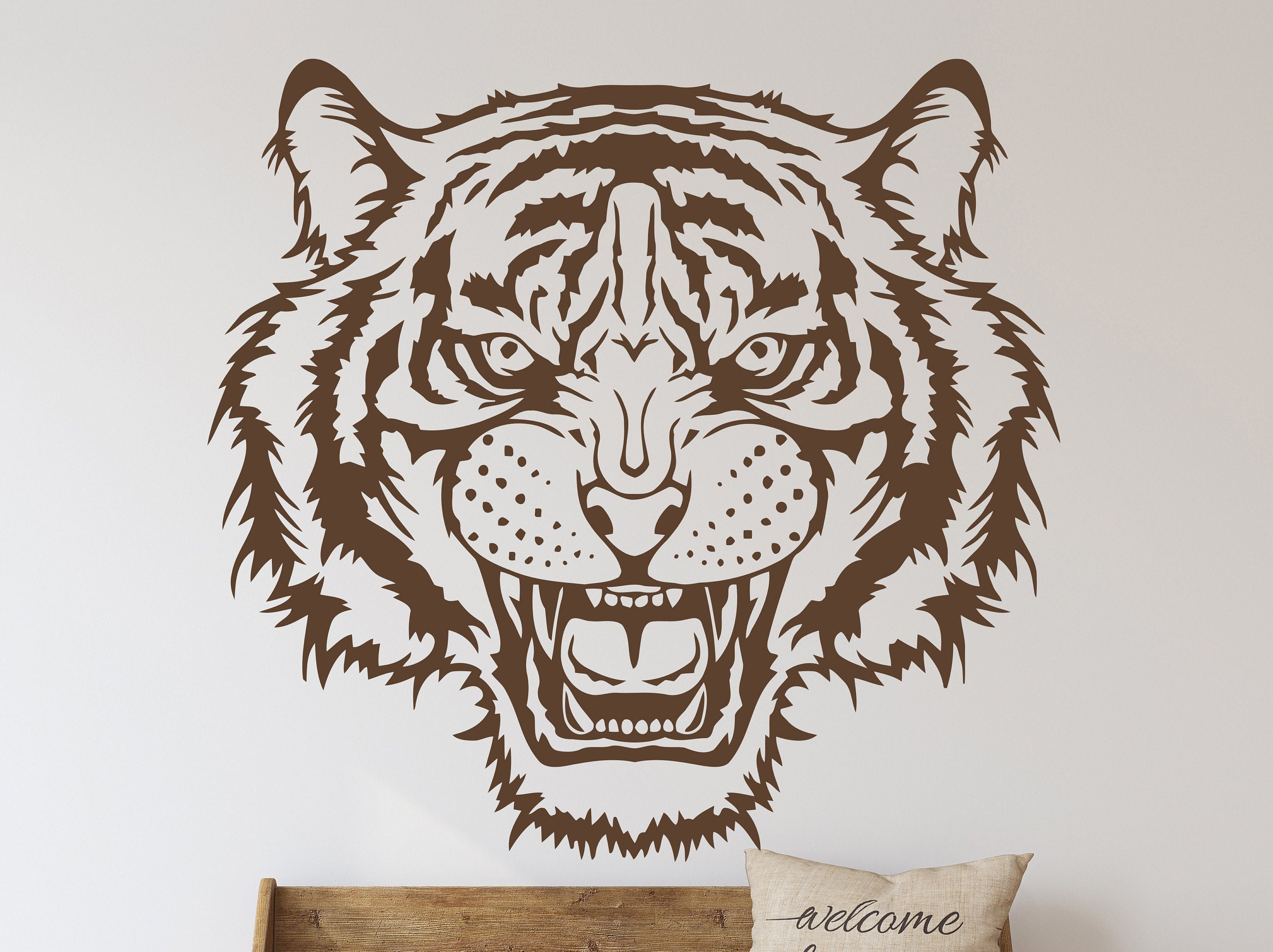 Tiger Wall Decal Tiger Wall Sticker Tiger Wall Decor JG2 - Etsy