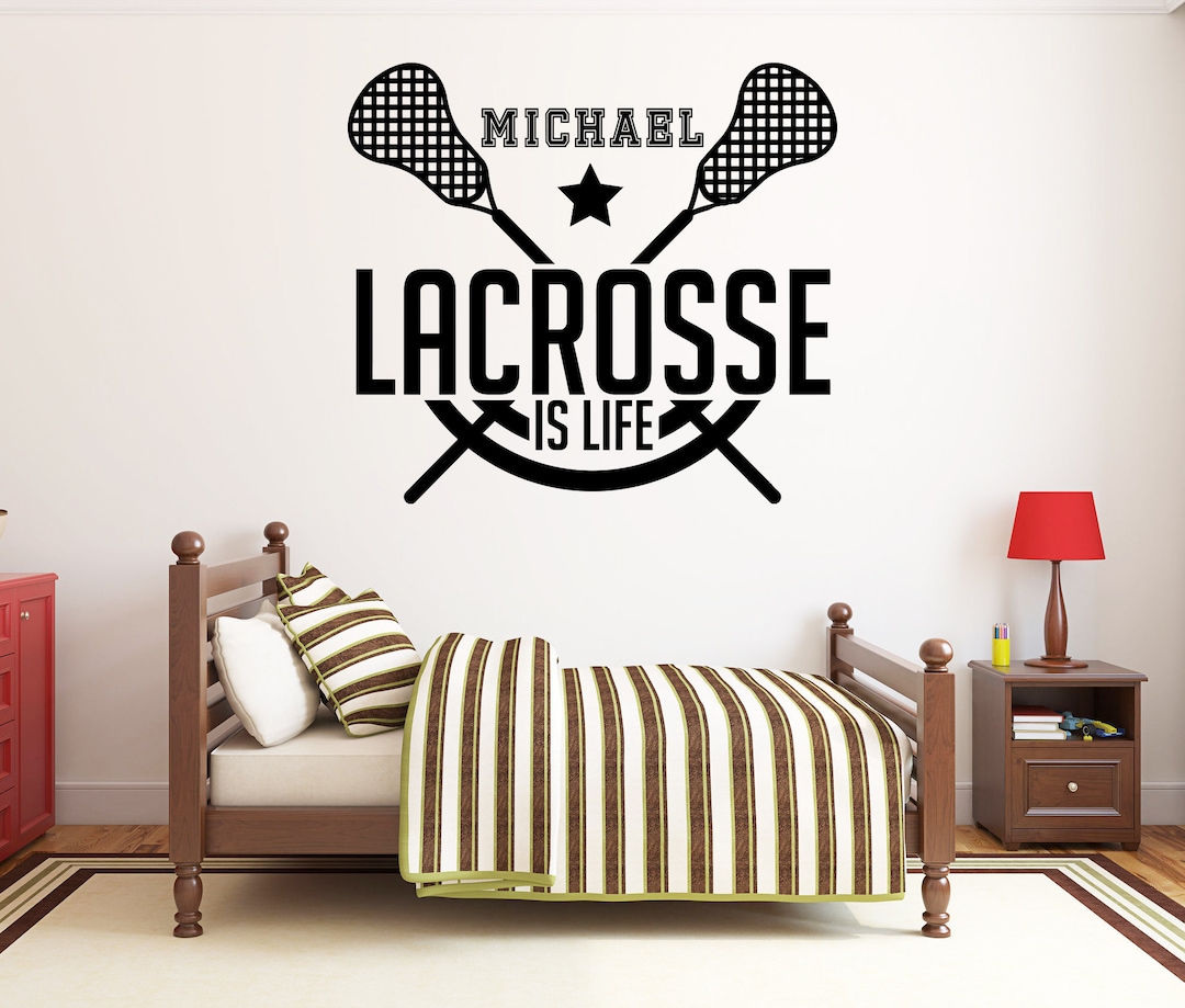 Champion Code | Custom Name Lacrosse Wall Decal | Sticks Player Room ...