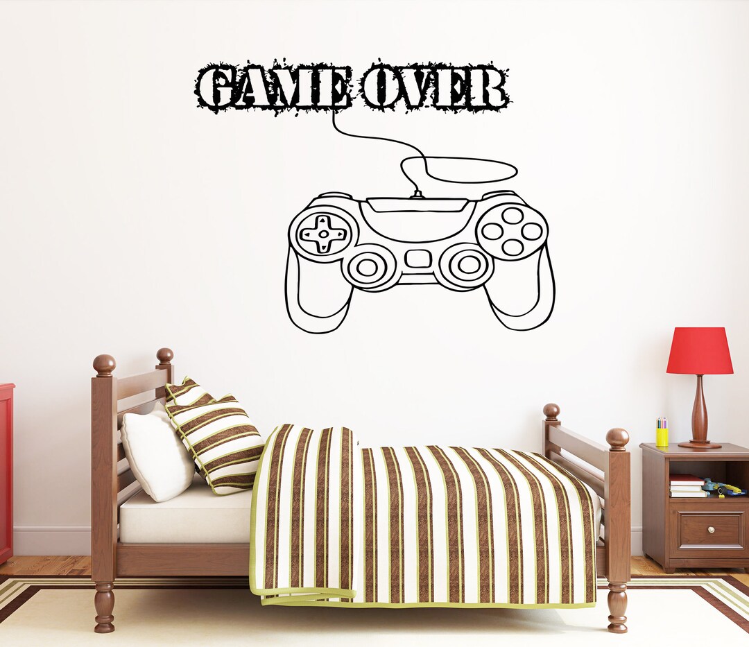 Gamer Wall Decal Video Games Wall Sticker Controller Wall Decal Gaming ...
