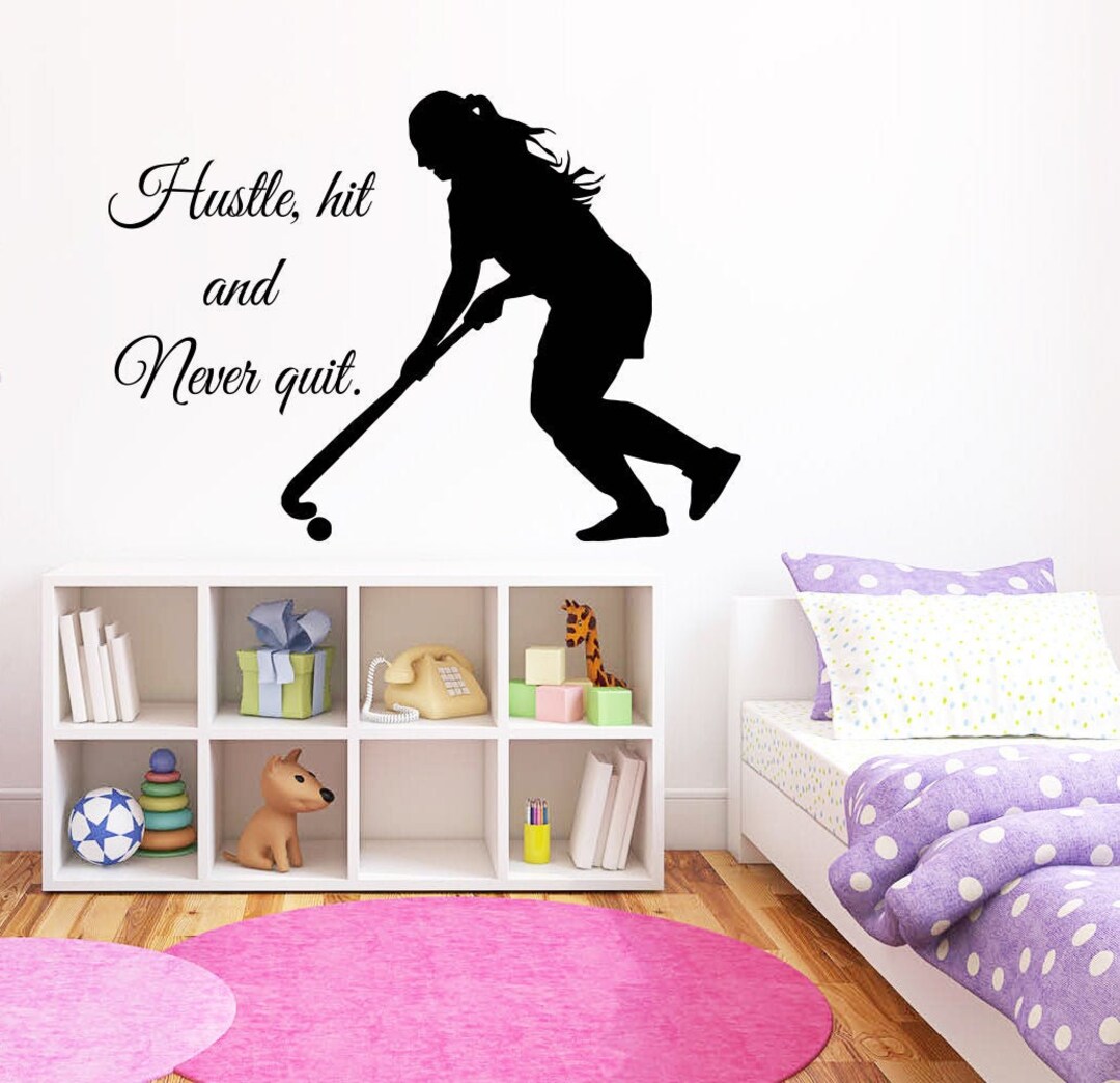 Field Hockey Girl Wall Decal | Field Hickey Wall Sticker | Field Hockey ...