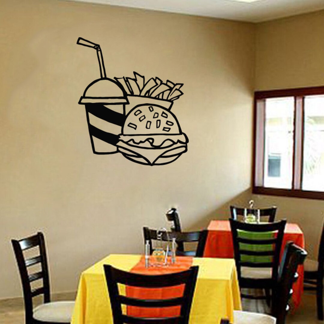 Burger Wall Decal | Burger Wall Sticker | Burgers Window Decal | Bakery ...