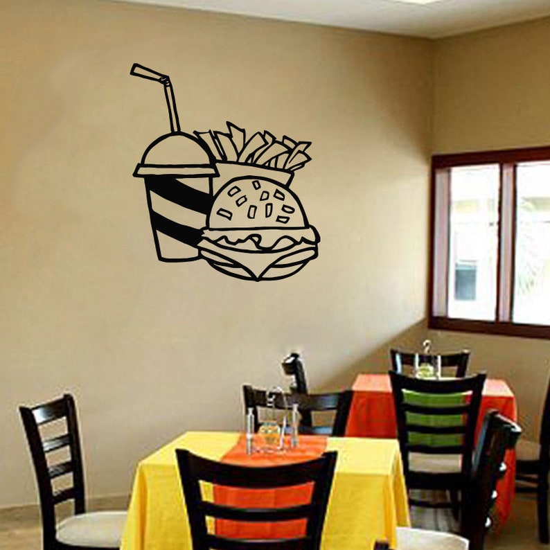 Burger Wall Decal Burger Wall Sticker Burgers Window Decal | Etsy