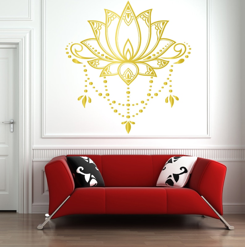 Lotus Wall Decal Lotus Flower Wall Decal Lotus Mandala | Etsy