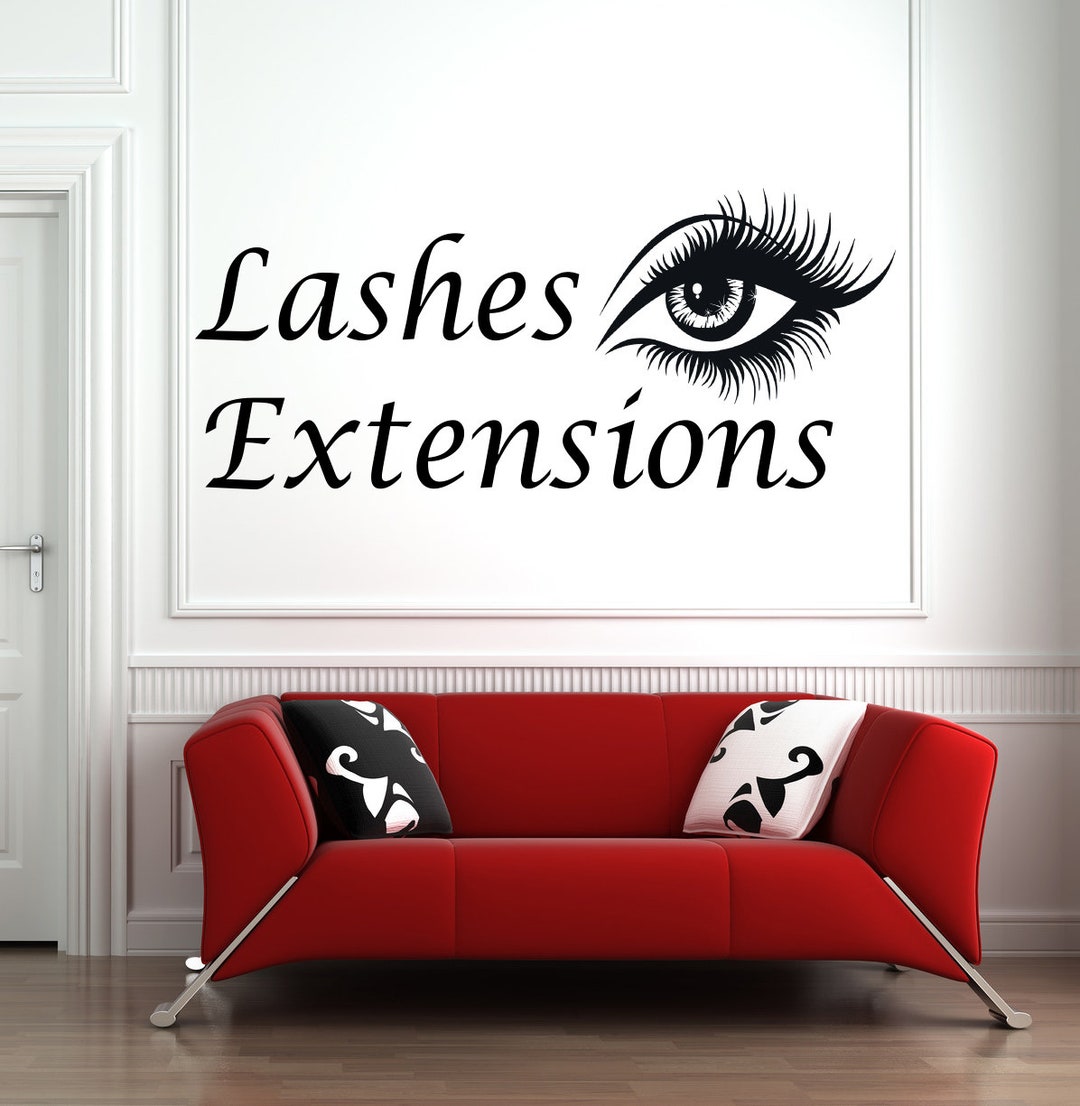Eyelashes Wall Decal Lashes Window Sticker Lashes Extensions Wall Decal ...