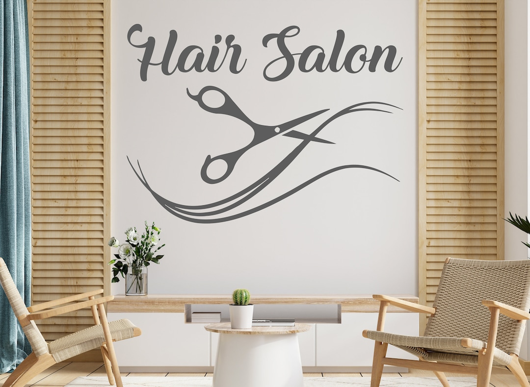 Hair Salon Wall Window Decal Sticker Hair Stylist Hair Tools Scissors ...