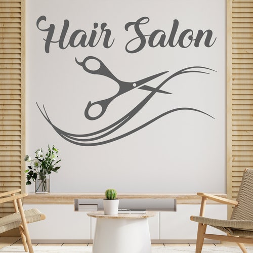 Hair Salon Decal Hair Tools Wall Sticker Hair Stylist Scissors | Etsy