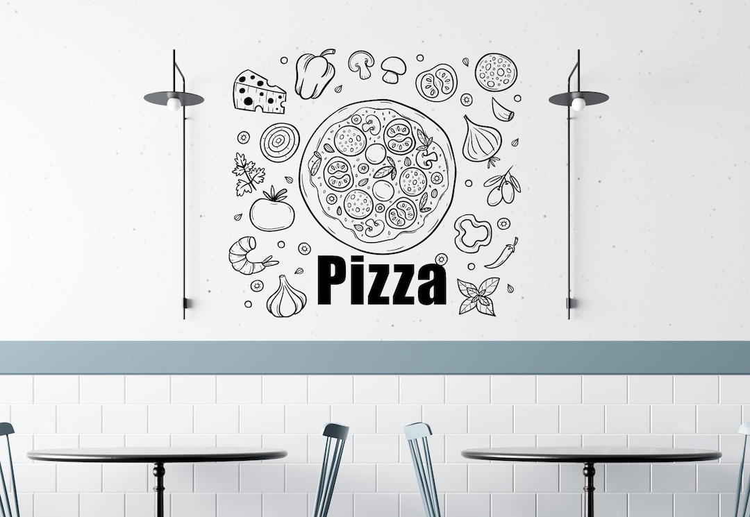 Pizza Wall Decal | Vinyl Sticker for Pizzeria | Decorations for Italian ...