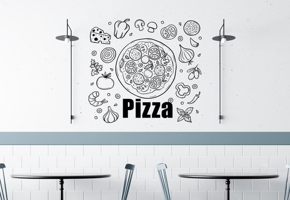 Pizza Wall Decal Vinyl Sticker for Pizzeria Decorations | Etsy