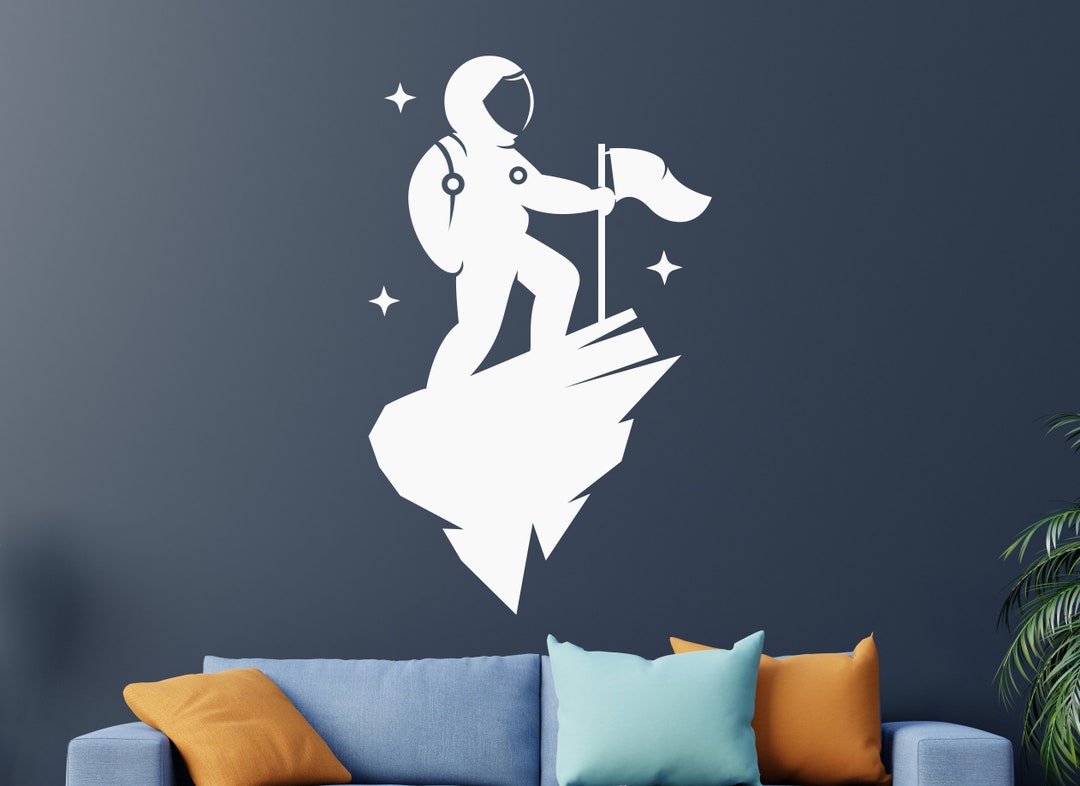 Custom Astronaut Vinyl Wall Decal: Outer Space Kids Decor AST40 - Etsy