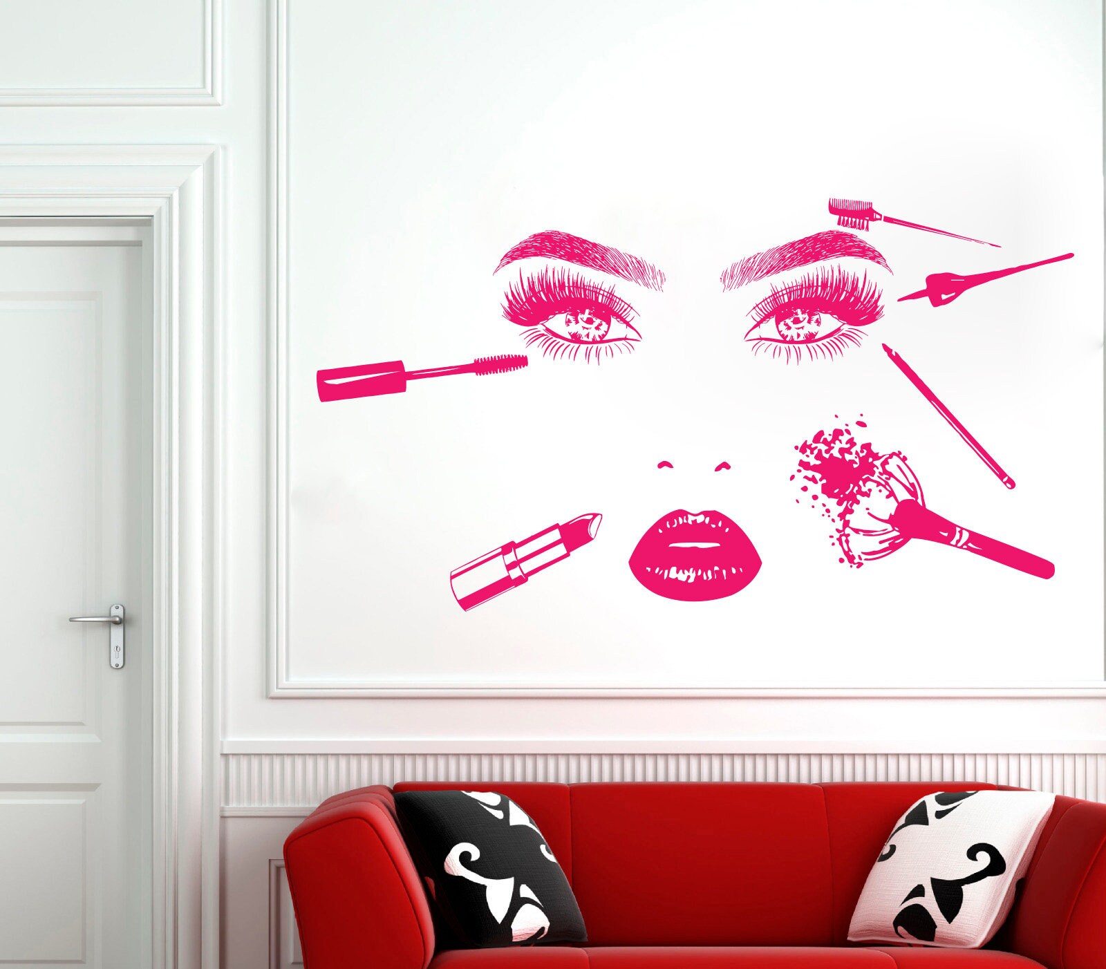 Makeup Wall Decal Makeup Artist Wall Sticker Cosmetics | Etsy