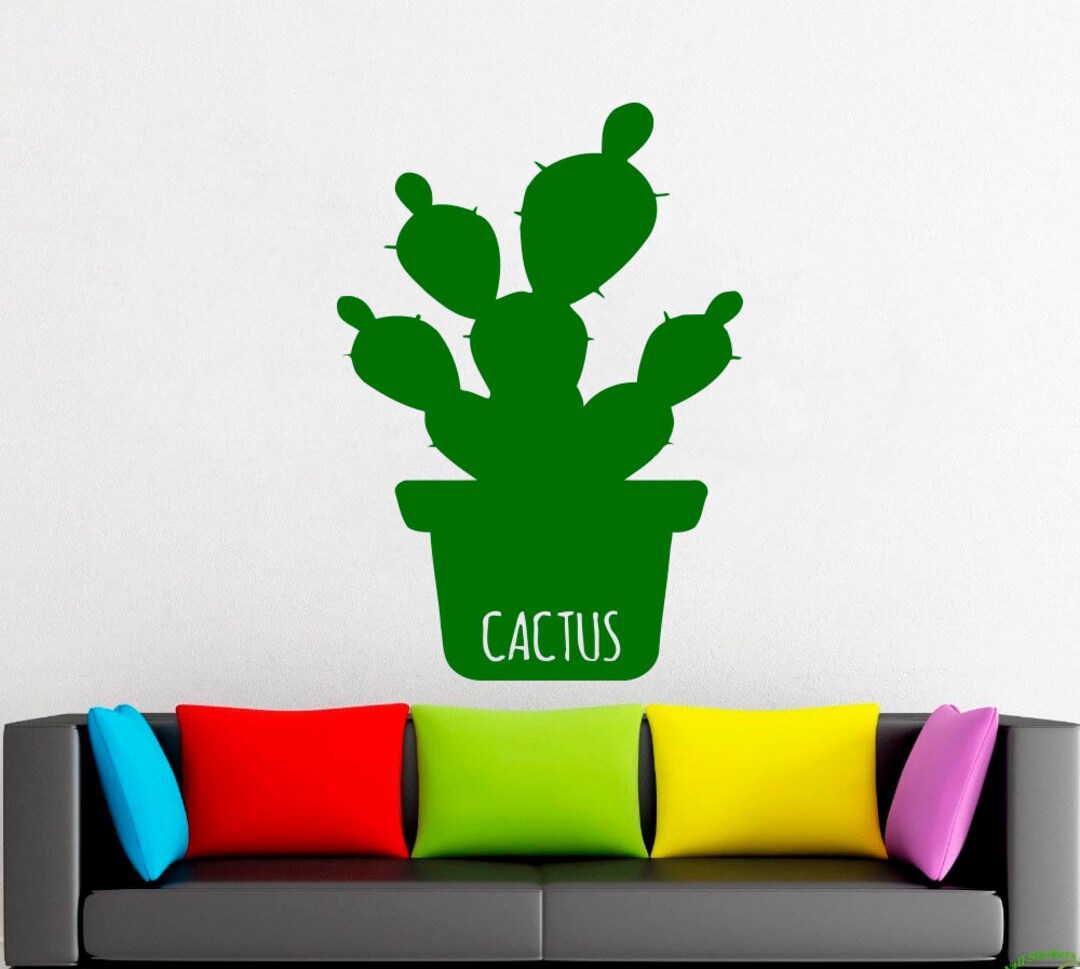 Cactus Wall Decal: Vinyl Window Sticker, Removable Home Decor 2458 - Etsy