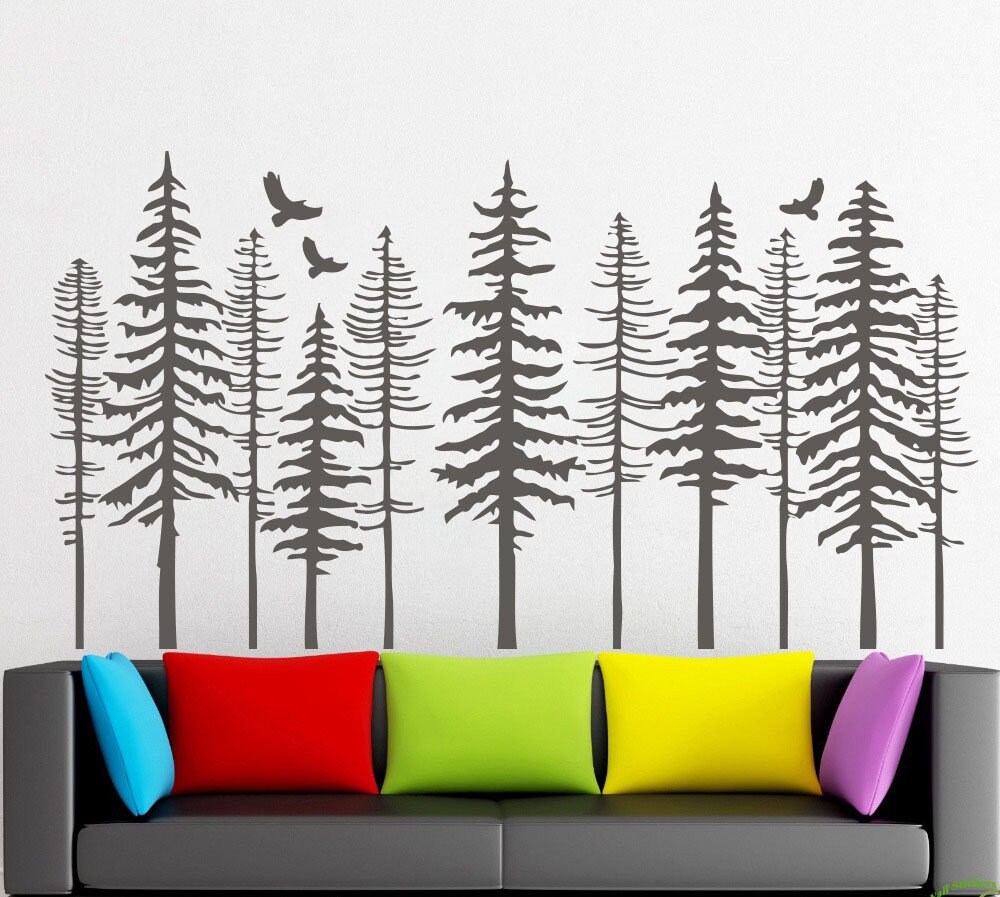 Tree Wall Decal Tree Branch Wall Sticker Tree Wall Decor T419 - Etsy
