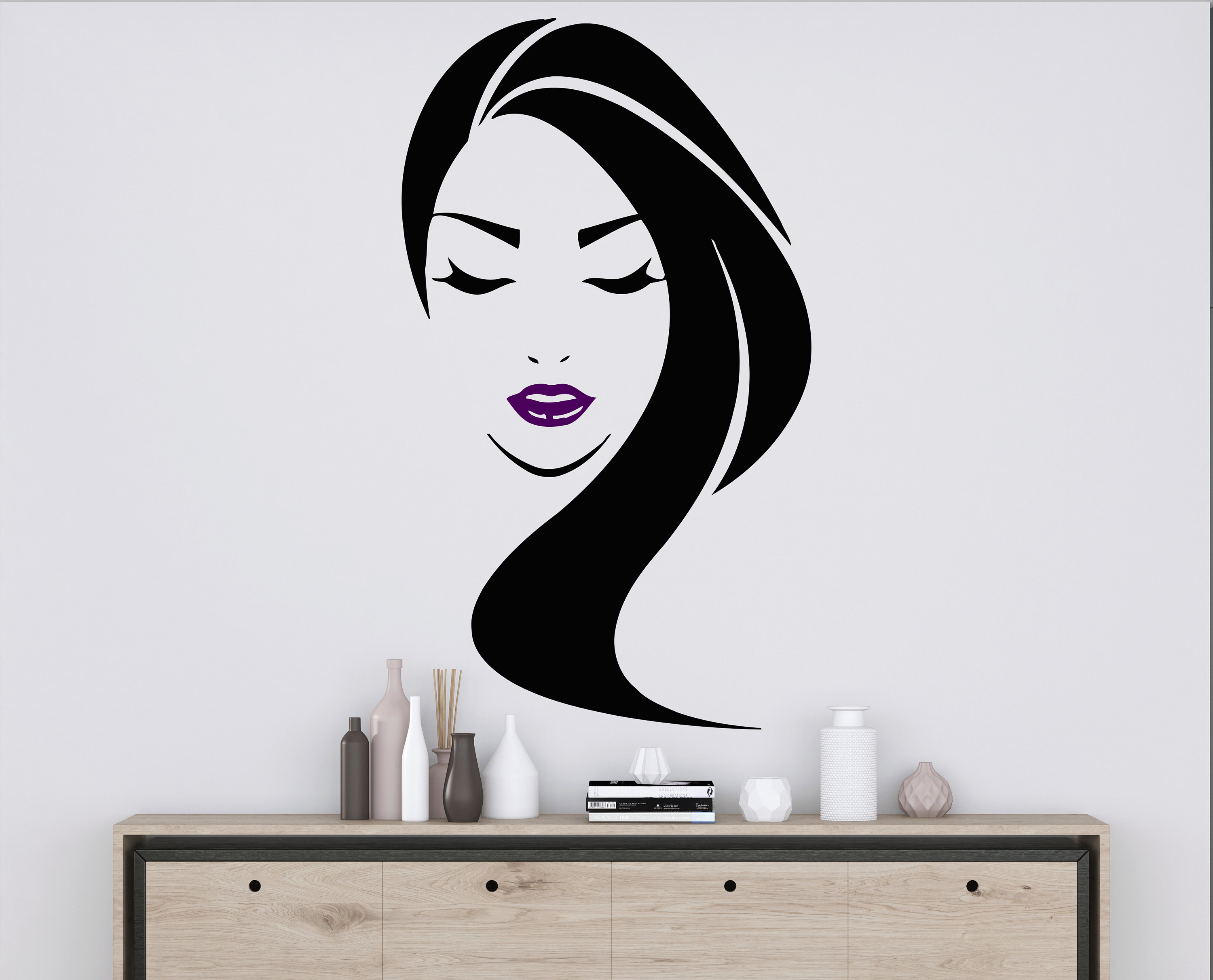 Woman Wall Decal High Definition Photos SmileArt Beauty Salon Products