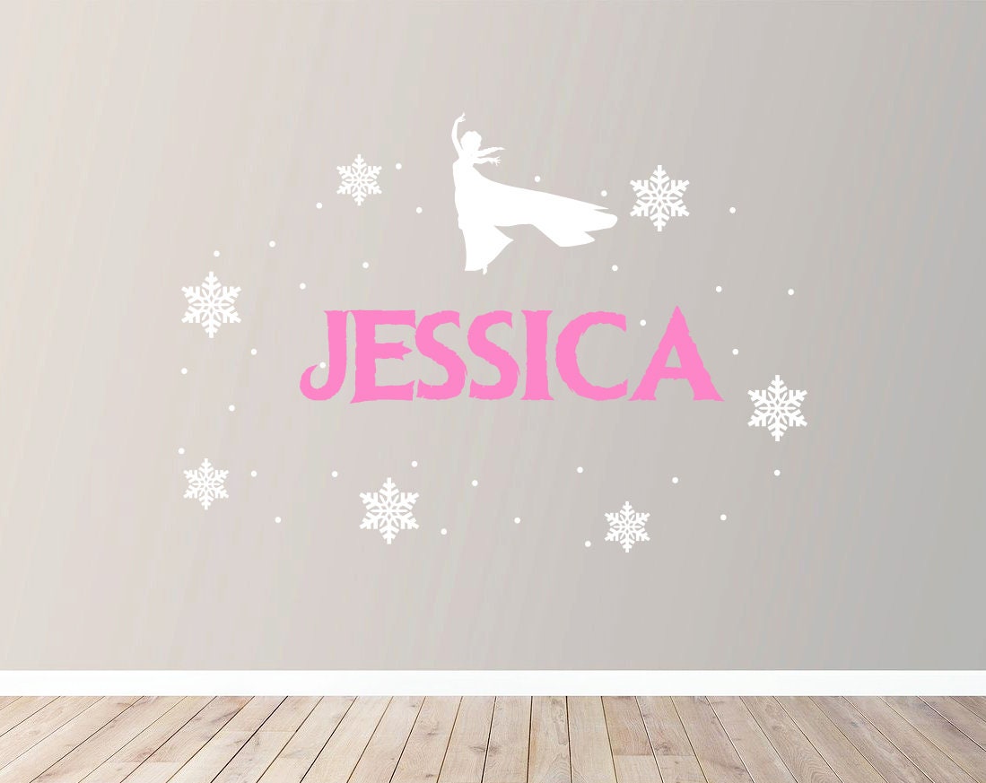 Personalized Name Wall Decal Frozen Crown Wall Decal - Etsy