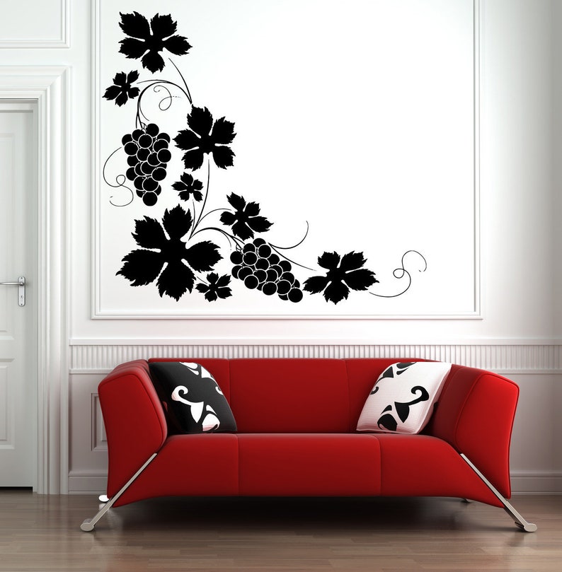 Grape Leaves Branch Wall Decal Grape Wall Decal Decals - Etsy