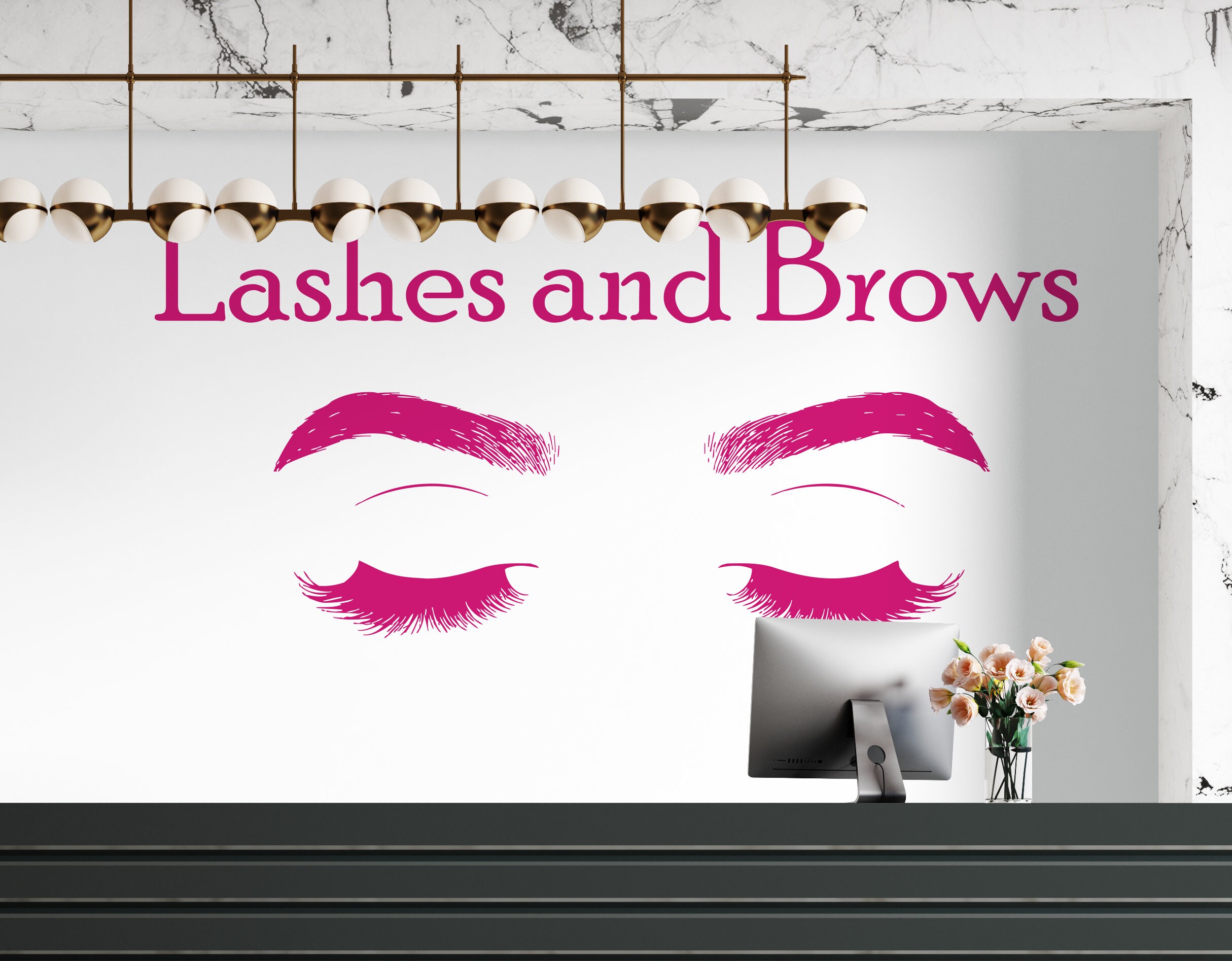 Eyelashes and Eyebrows Wall Decal Lashes and Brows Window | Etsy
