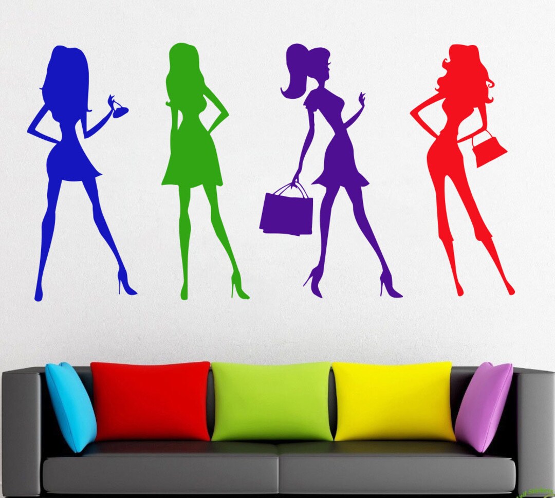 Wall Decal Window Sticker Beauty Salon Woman Face Fashion Style ...