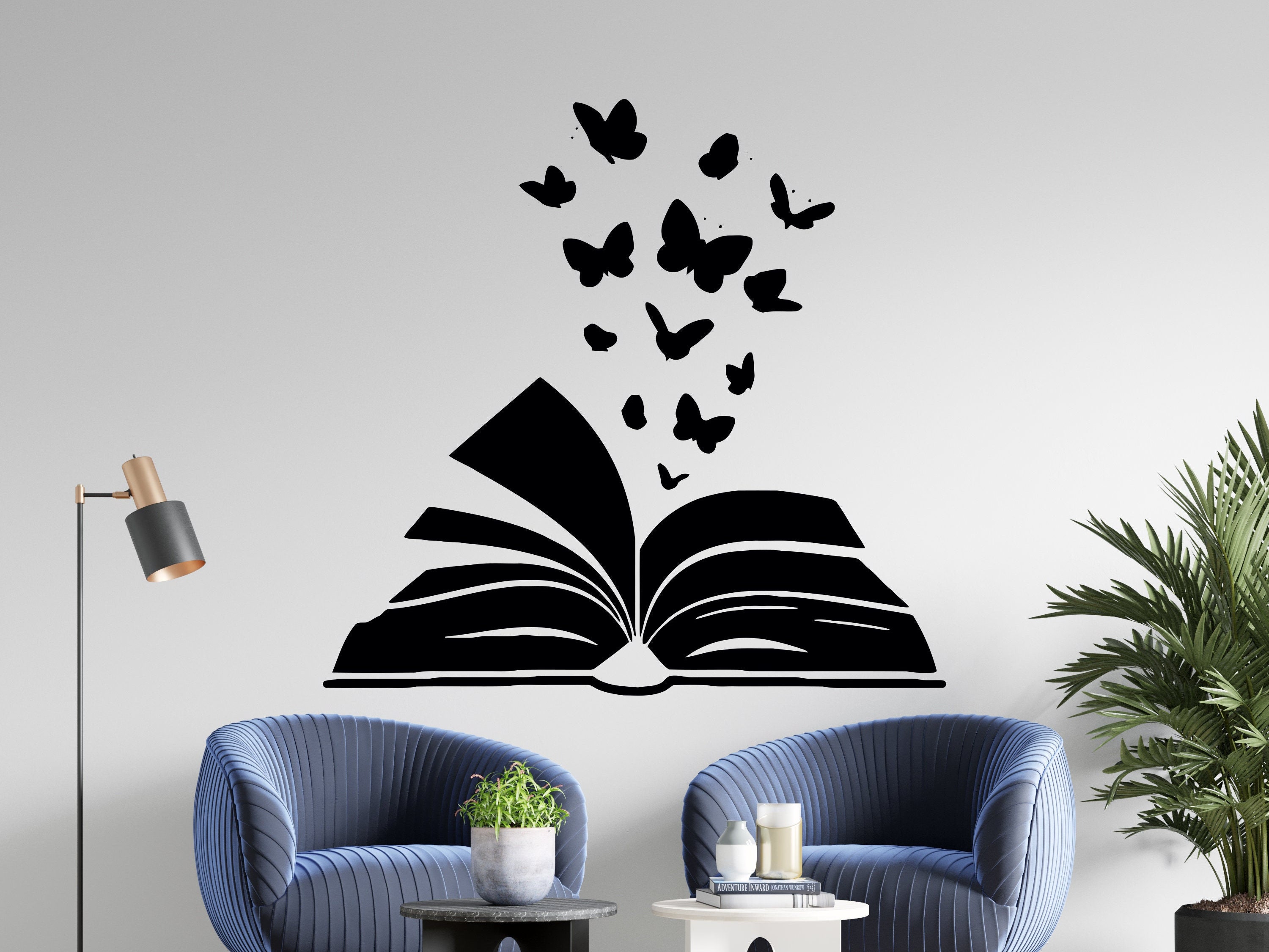 Books Wall Decal Reading Wall Decal Library Wall Decal - Etsy