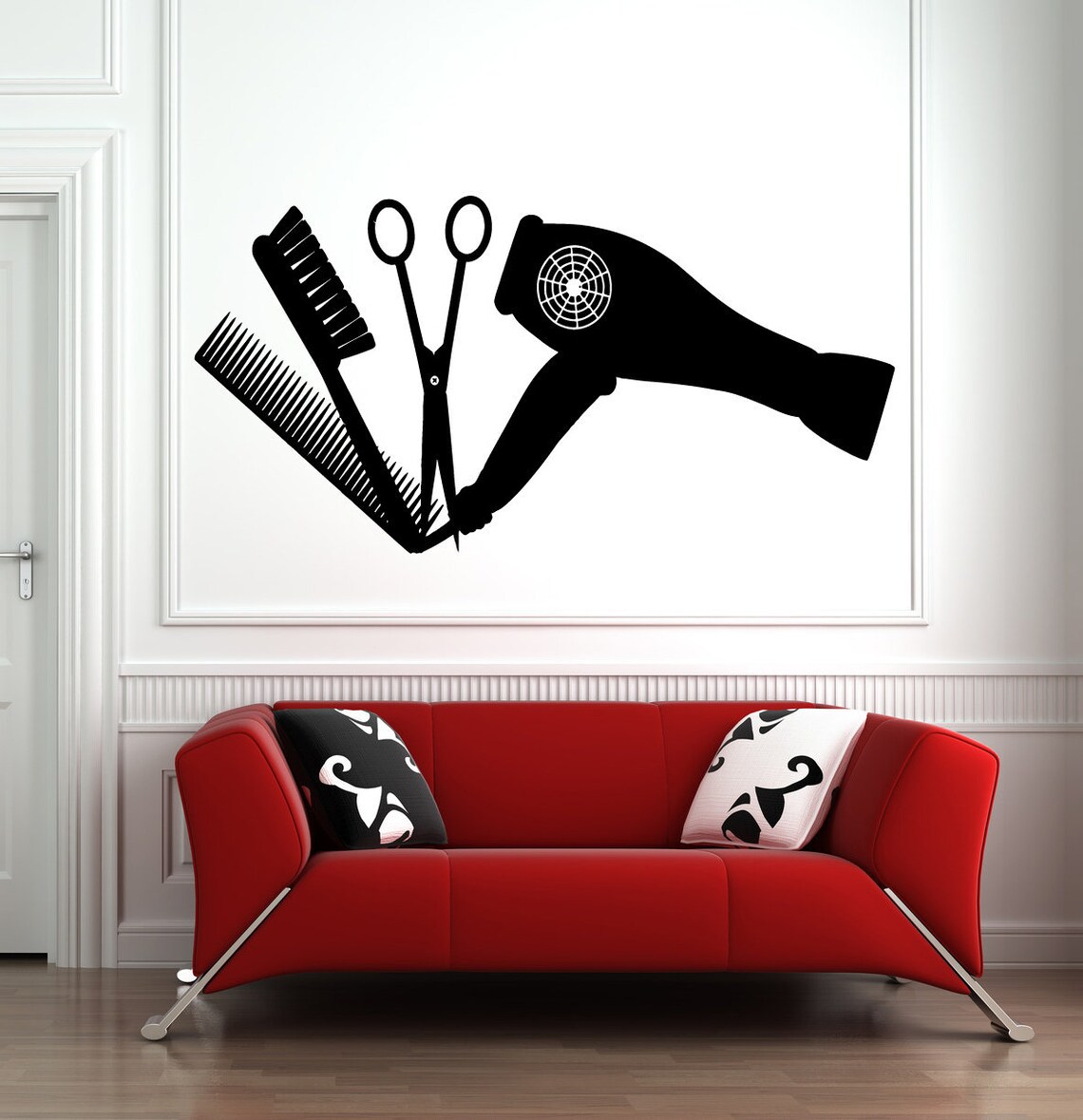 Hair Salon Wall Window Decal Sticker Hair Stylist Hair Tools | Etsy