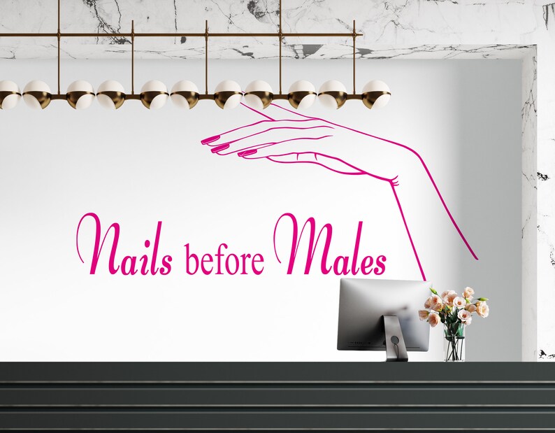 Nail Salon Wall Decal Manicure Pedicure Window Sticker Nail - Etsy