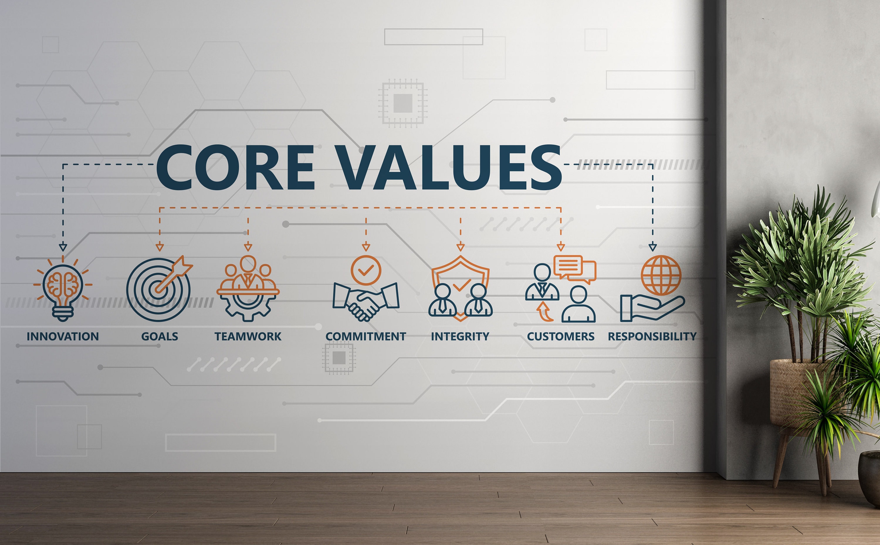 Inspire Core Values Office Wallpaper | Peel & Stick Removable Wall ...