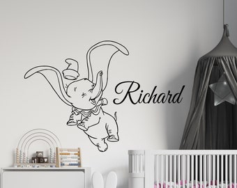 Dumbo Elephant Wall Decal Dumbo Wall Sticker Nursery Wall | Etsy