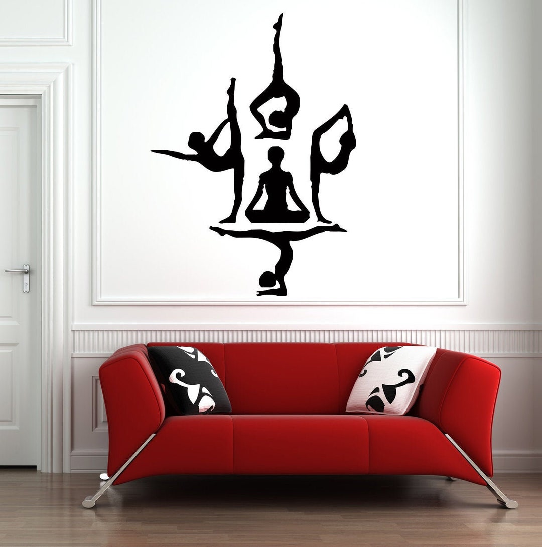 Yoga Wall Decal | Yoga Pose Wall Decal | Girl Yoga Wall Decor | Yoga ...