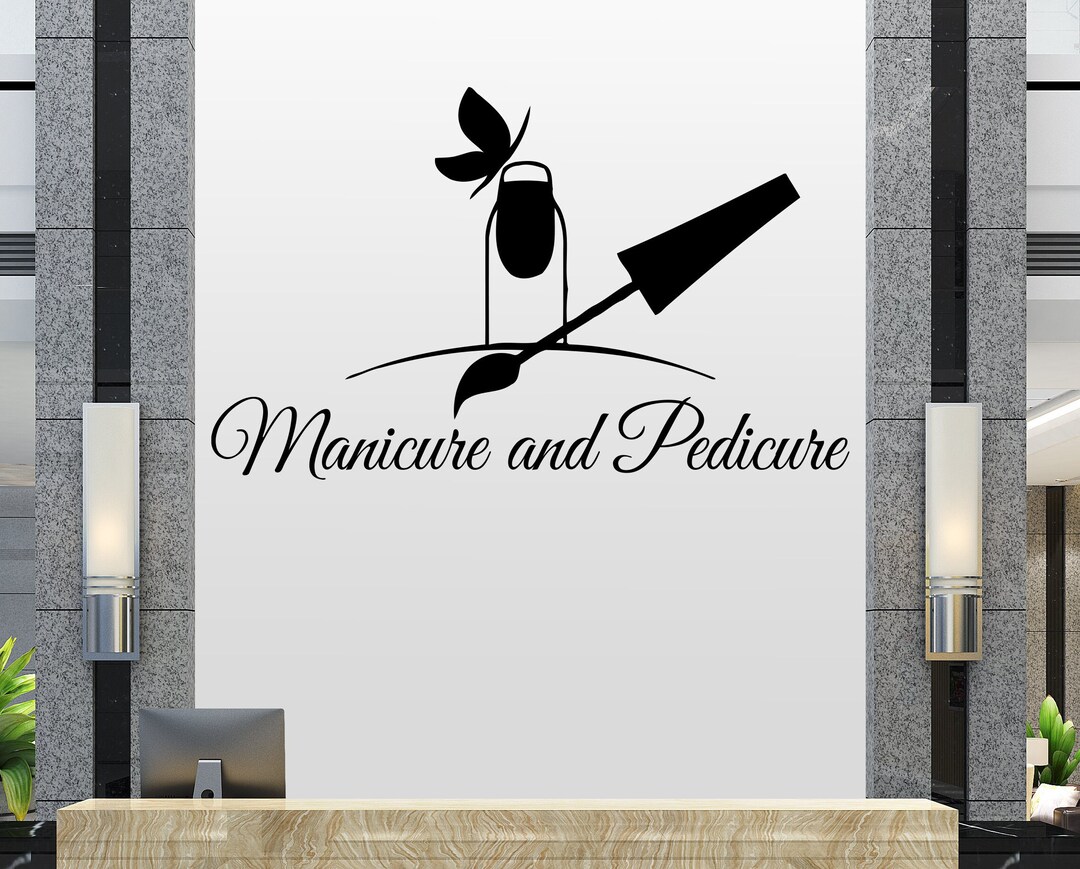 Nail Salon Wall Decal: Manicure Pedicure Vinyl Window Sticker HS104 - Etsy