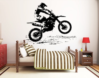 Motocross Wall Decal Motorcycle Wall Sticker Dirt Bike Wall | Etsy