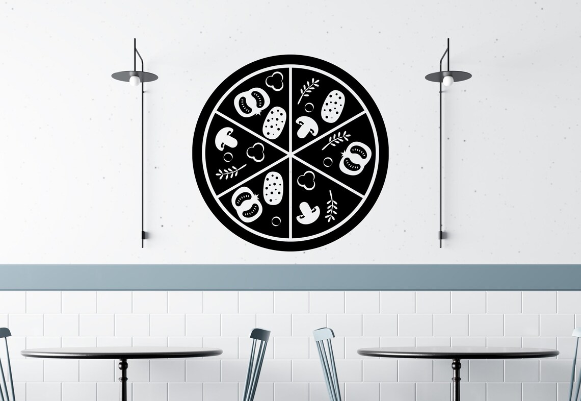 Pizza Wall Decal Vinyl Sticker for Pizzeria Decorations | Etsy
