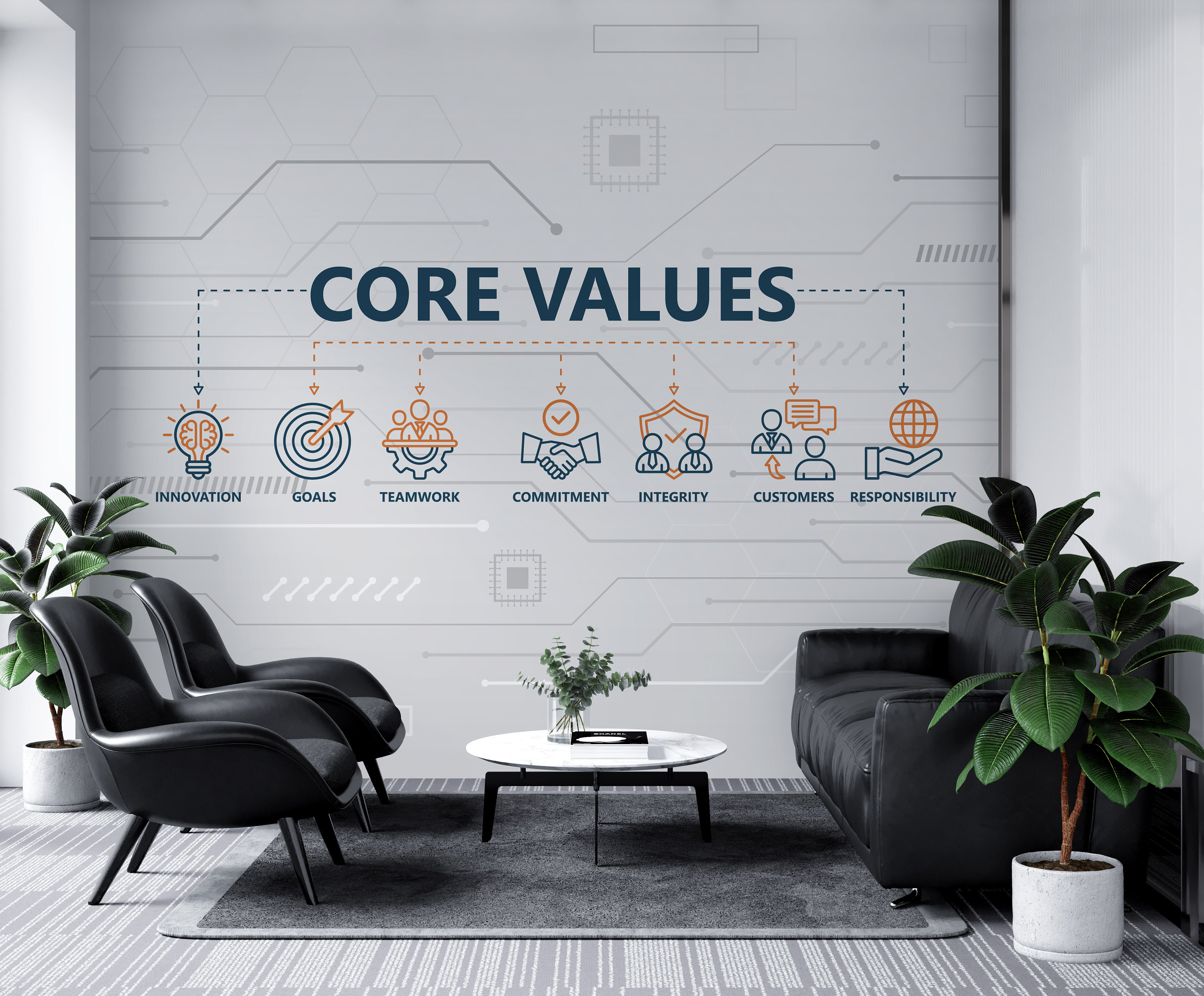 Inspire Core Values Office Wallpaper | Peel & Stick Removable Wall ...