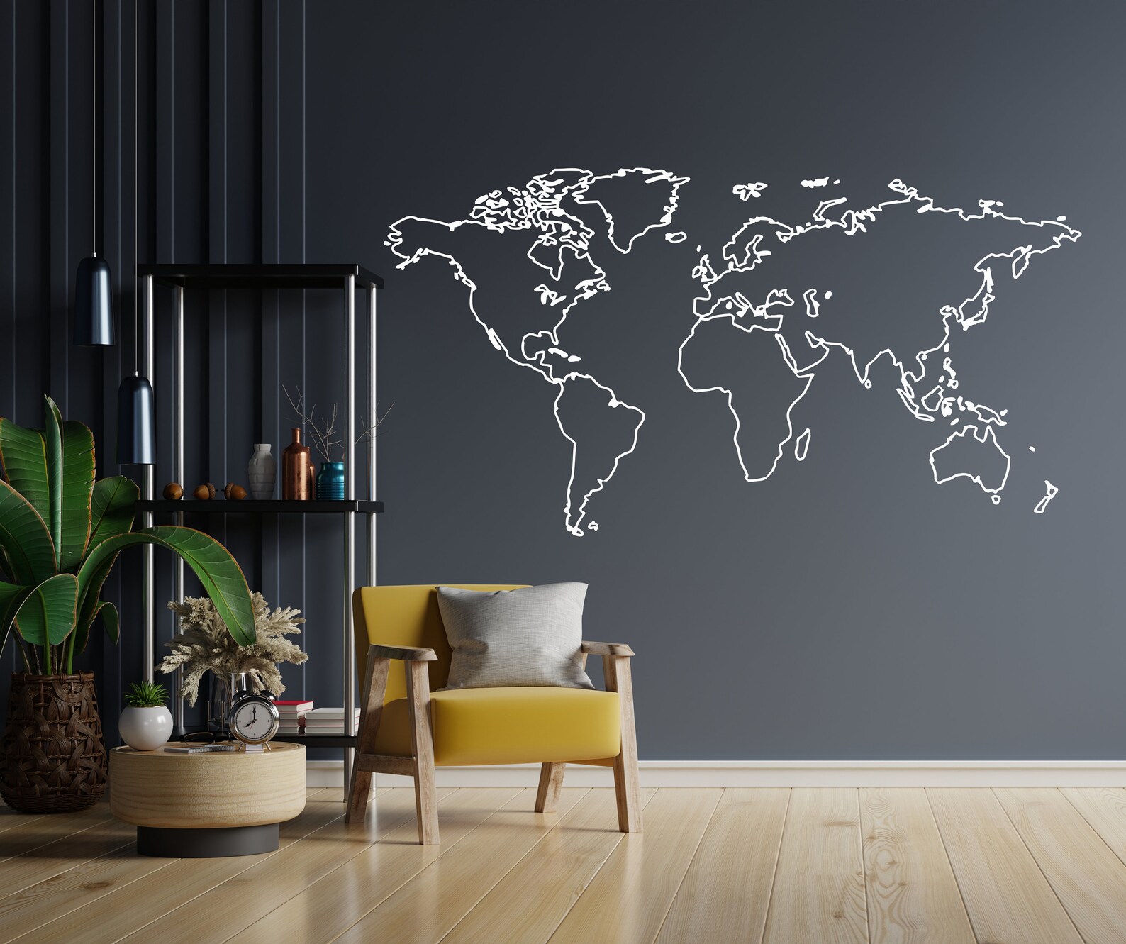 World Map Wall Decal World Map Wall Sticker World Map Wall - Etsy