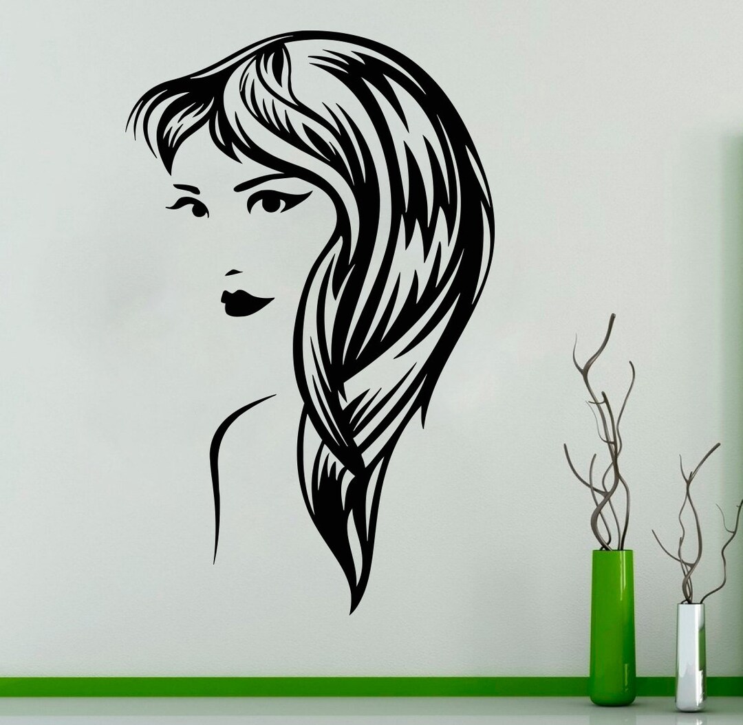 Woman Face Vinyl Wall Decal: Beauty Salon Decor T96 - Etsy