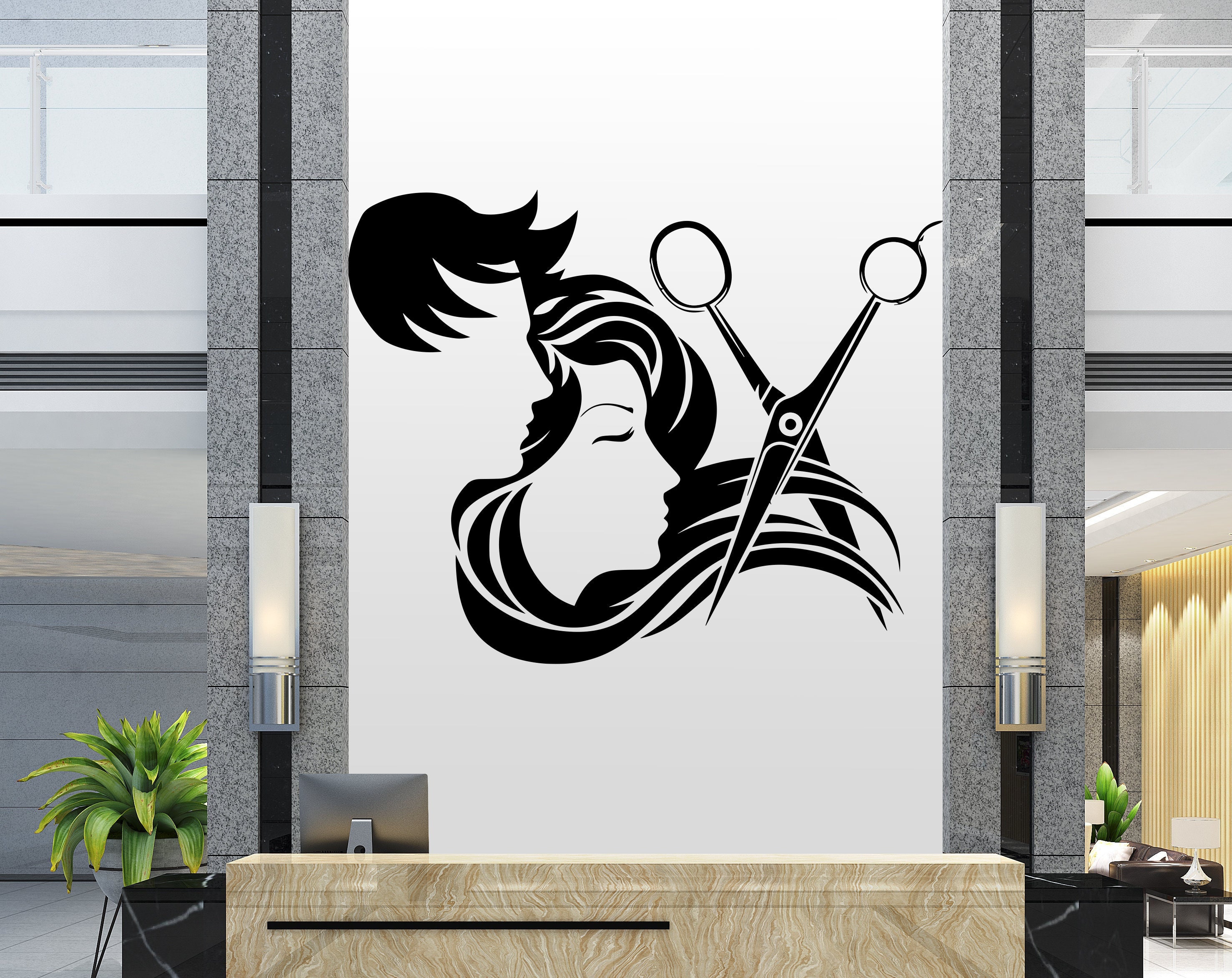 Hair Salon Wall Window Decal Sticker Hair Stylist Hair Tools | Etsy