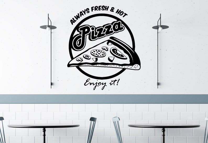 Pizza Wall Decal Vinyl Sticker for Pizzeria Decorations | Etsy