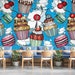 Vintage Sweets Wall Graphics Desserts Cookies Cupcakes Wallpaper Peel N ...